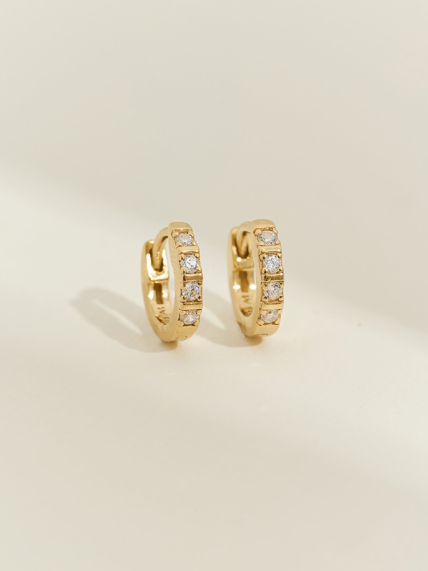 Evie Cubic Zirconia Gold Huggies – Aluna Mae